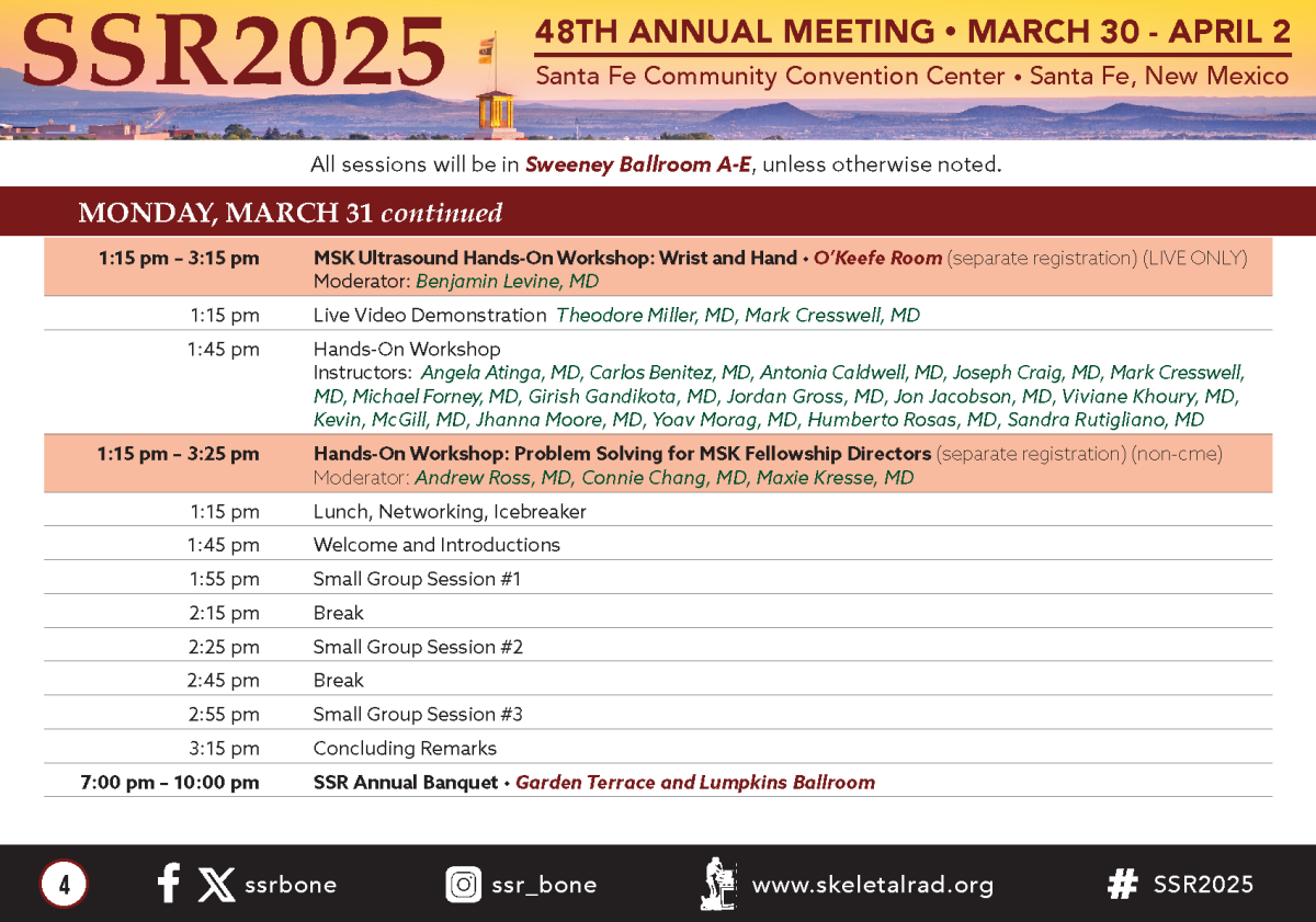 SSR 2025 Ultrasound Course | Society of Skeletal Radiology
